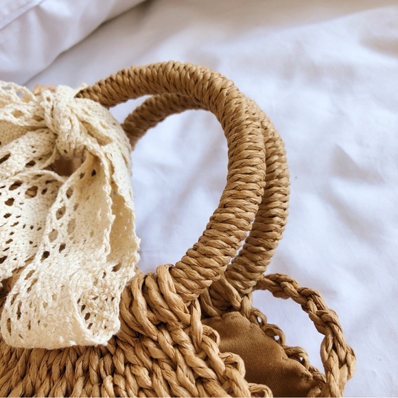 Bags | Drawstring Straw Braided Crossbody Bag | Poshmark